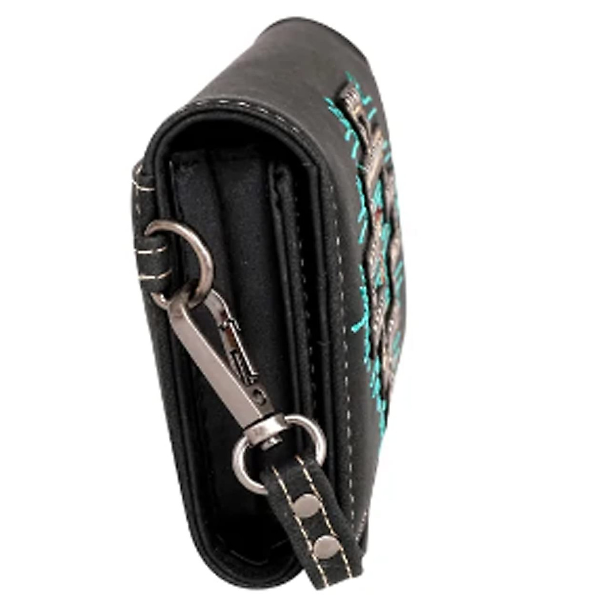 Montana West Womens Wallet Clutch Wallets Credit Card Coin Bill Try Fold Accordion (Purple Rhinestone Concho)