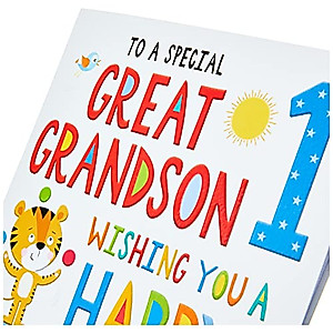Regal Publishing Juvenile Birthday Card Age 1 Great Grandson - 9 X 6 Inches -