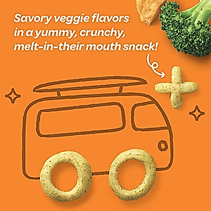 Happy Baby Organics Organic Snackers, Gluten Free Baked Grain Snack, Vegan Cheddar & Broccoli 1.5oz Cup (Pack of 6)