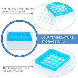 iplusmile Polycarbonate Freezer Boxes 25- grids Freezing Cryovial Storage Box Polycarbonate CryoBox Vial Rack Microcentrifuge Tube Box