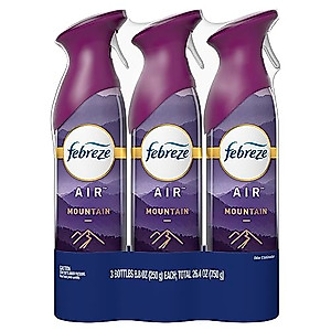 Febreze Air Fresheners, Room Spray Air Freshener, Bathroom Spray, Mountain Scent Air Effects, 8.8 oz. Can, Pack of 3