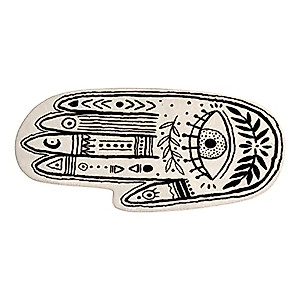 LIVEBOX Kids Runner Rug 2'x4.3',Palmistry Washable Rugs for Kids Room, Black and Cream Evil Eye Non-Slip Children Play Carpet for Bedroom, Cute Ultra Soft Baby Nursery Rugs for Bathroom Playroom Dorm