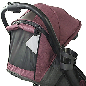 Evezo Channy Lightweight Roll 'N' Go Folding Travel Stroller- Gray (Dusty Rose)