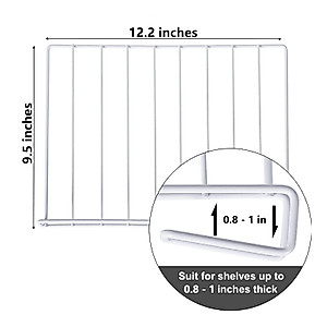 SEHERTIWY Shelf Dividers, 18 Pack Metal Closets Shelves Organizer, Wood Shelf Divider for Clothes, Book and Bedroom Organization