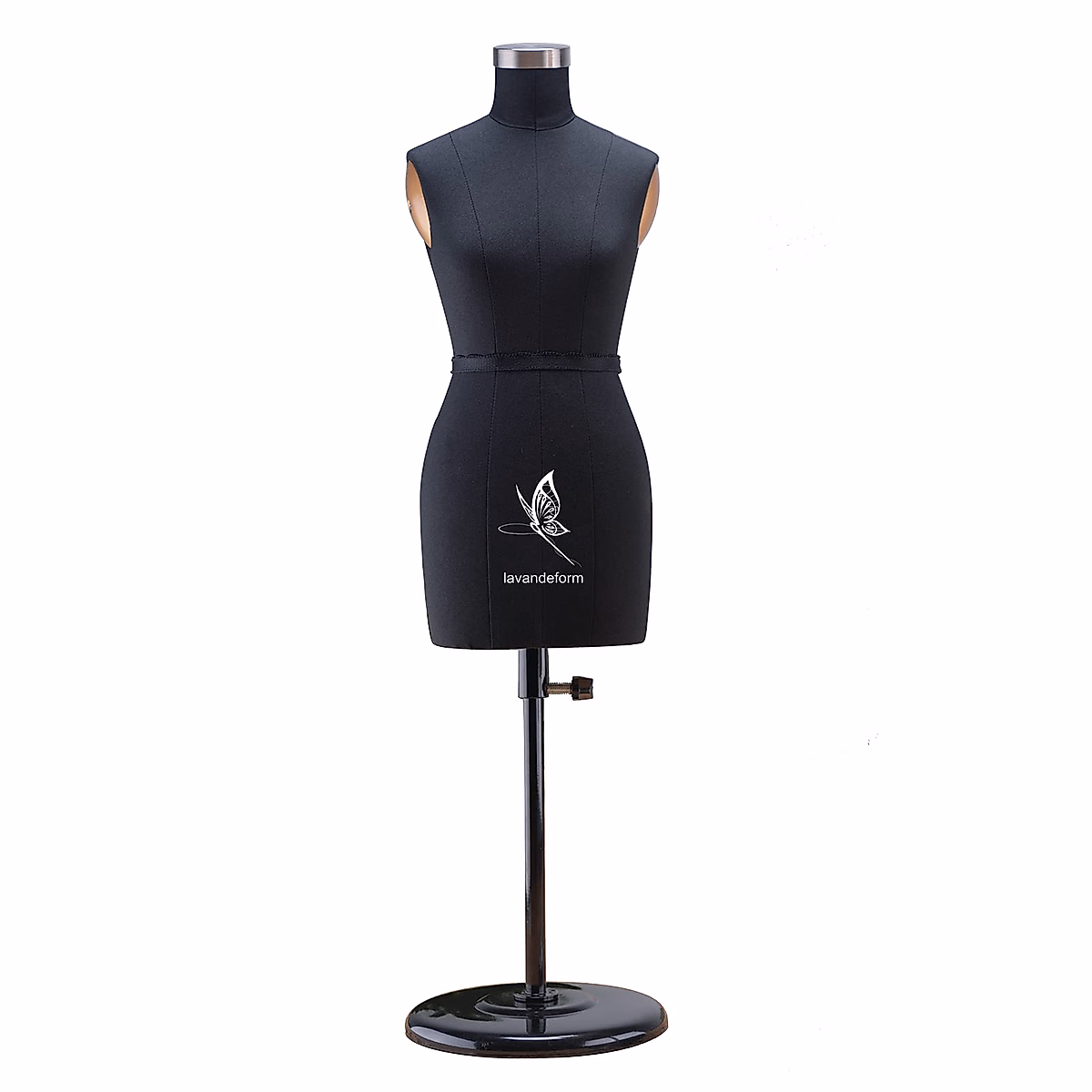 lavandeform Half Scale Dress Form（Not Adult Full Size） 1:2 Miniature Sewing Half Size Mannequin. straightly into Body Inside, Fully Pinnable Dressmaker Dummy. (Black)