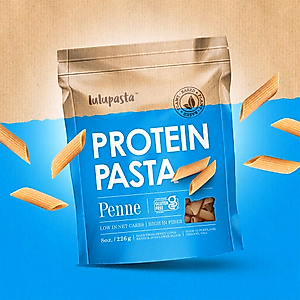 High Protein Pasta, 19g, Made with Lupin Flour & Sunflower Flour, 4g Net Carb, Gluten Free, Keto Pasta, Low Carb Pasta, Lupin Pasta by lulupasta (Penne, 1 Pack)