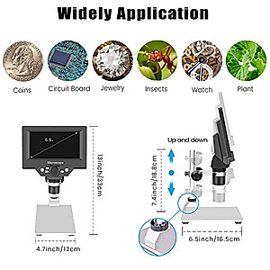 Coin Microscope,5.5" LCD Digital USB Microscope with 32G TF Card,Micsci Coin Magnifier 1000X 1080P Handheld Video Camera,PC View,Rechargeable Battery,Fill Lights for Adults Kids Soldering Error Coins