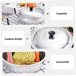 GANAZONO Instant Noodle Pots Cooking Pot Mini Pan Mini Saucepan 3pcs Small Aluminum Pan Ramen Pot Soup Pot Plastic Mini Korean Noodle Pot Korean Ramen Pot Biryani Cooking Pot