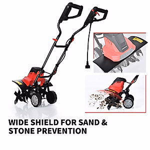 Goplus 17-Inch 13.5 Amp Corded Electric Tiller and Cultivator, Powerful Tillers w/ 9-Inch Tilling Depth, 6 Tines, Rototillers Tool for Garden Lawn Soil Digging (17-Inch)