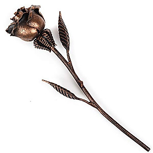 Handcrafted Metal Rose (Copper Stained) - Romantic Anniversary Flower