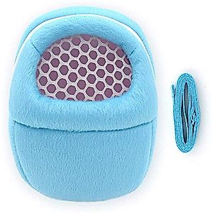 Pet Carrier Bag,Breathable Small Animal Outgoing Bag Portable Travel Hamster Handbag with Shoulder Strap for Hedgehog Hamster Mouse Rat Sugar Glider Squirrel Chinchilla Rabbit (Blue)