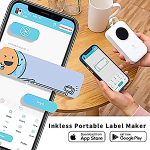 Phomemo D30 Label Printer, Bluetooth Wireless Mini Pocket Smartphone Label Maker Machine with Tape, Direct Thermal Printer Rechargeable Labeler Compatible with iPhone/Android, for Home Office Labeler