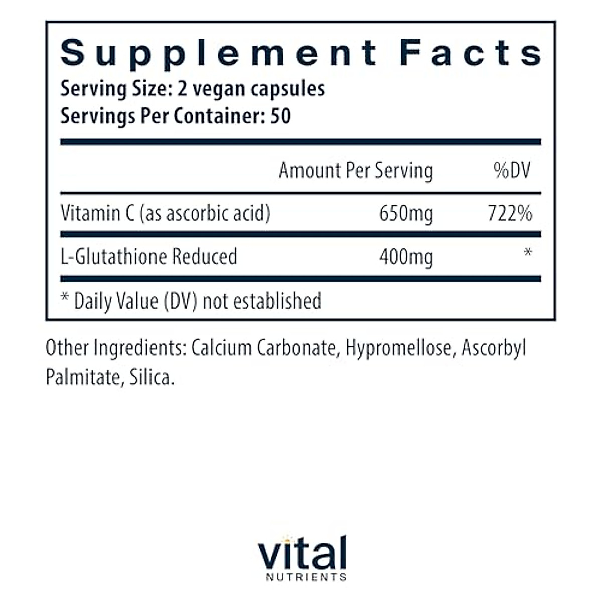 Vital Nutrients Liposomal Glutathione 400mg | Vegan Antioxidant Supplement to promote Liver Health and Liver Detox* | Gluten, Dairy and Soy Free | 100 Capsules