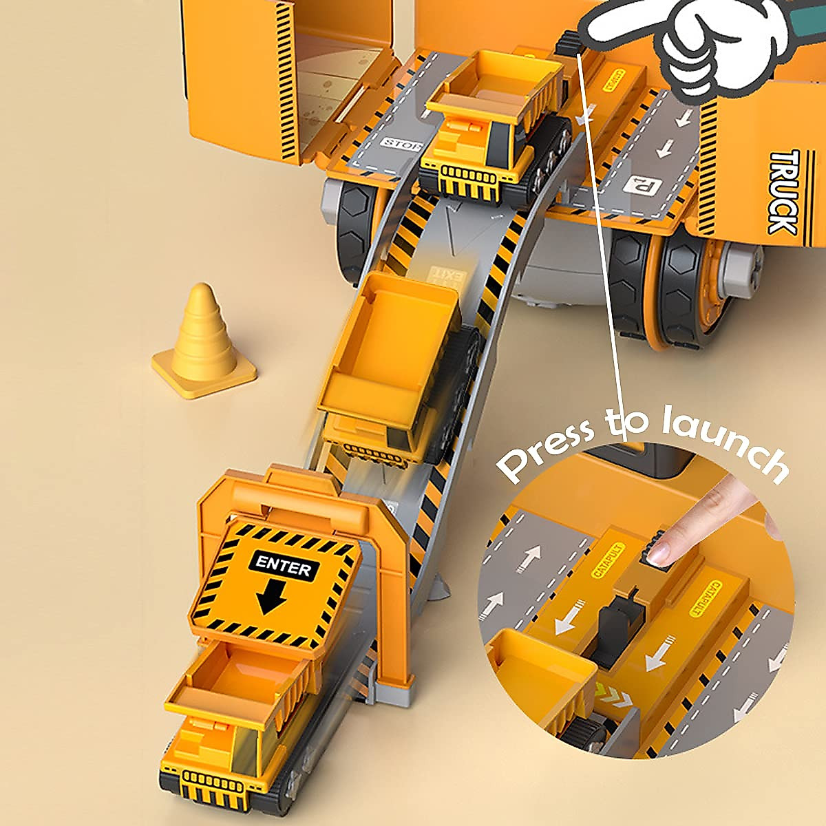 Kids Construction Toys Truck Set, Engineeering Vehicle Palyset, Crane Excavator Bulldozer Forklift, DIY Take Apart Toys with 4 Mini Cars for Age 3-8 Year Old Children, Christmas Birthday Gifts Boys