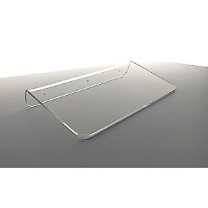 16 inch Long Clear Floating Shelf, Custom Length and Depth (14" deep)