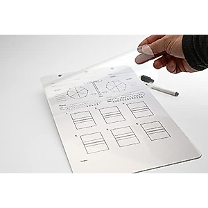 Tandem Sport Volleyball Coaches Deluxe Clipboard - Double Sided Dry Erase Volleyball Coach's Clipboard with Dry Erase Marker - Plan Strategy, Visualize Plays - Volleyball Coaching Supplies