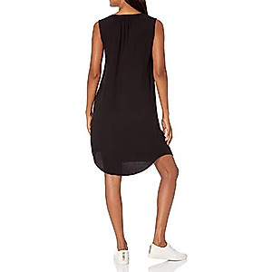 Amazon Essentials Women's Sleeveless Woven Shift Dress, Black, X-Small