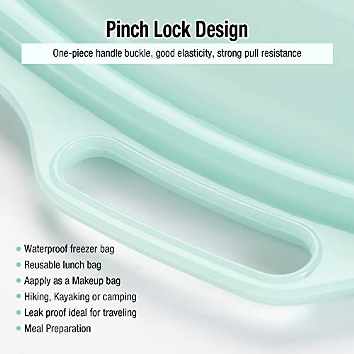 JIN ZHOU Silicone Storage Bag, Extra large Silicone Storage Container Dishwasher Microwaveable Safe Extra Thick Air tight Silicone Bag for Sandwich, Snack, Travel Items White