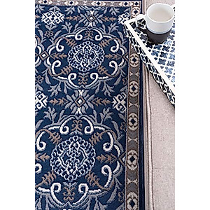Izel Navy 5x7 Area Rug - Area Rugs for Living Room, Bedroom Rug, Dining Room Rug, Entryway or Kitchen Rug - Alfombras para Salas