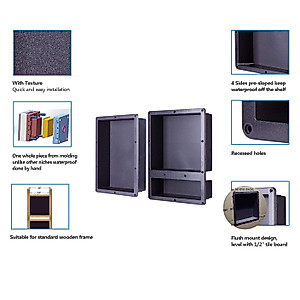 Shower Niche Recessed Shower Shelves, ABS Plastic Bathroom Shower Cube 32×20 inches, with Texture