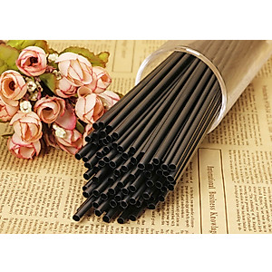 Tupalizy 200PCS Black Plastic Straws Drinking Coffee Stirrers for Wedding Coffee Sip Stir Sticks for Cocktail Tea Chocolate Hot Water Cold Drinks Cups Travel Mugs Crafts Home Bars, 7.87inch
