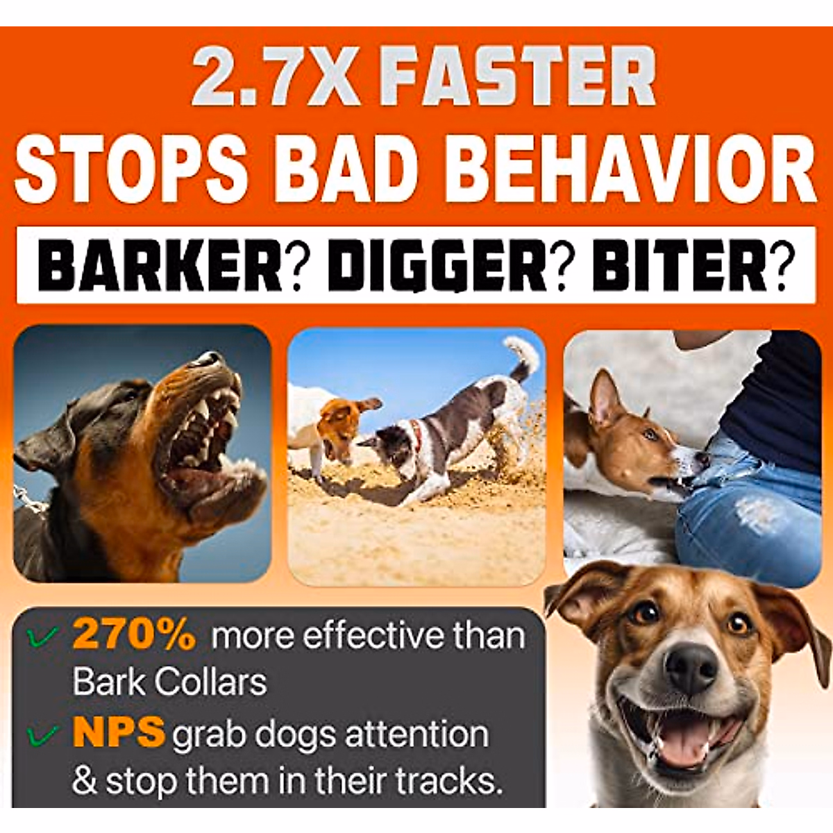 2023release Dog Bark Deterrent Device, Stops Bad Behavior: barking, jumping, aggression- No need to yell or swat, point to the dog, hit the button - Pet corrector, Best Alternative to Anti bark collar