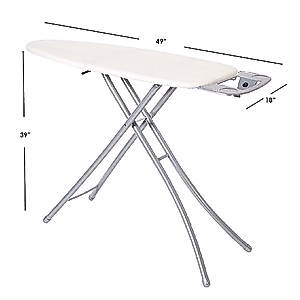 Ironing Board Full Size Made in The USA by Seymour Home Products (Khaki) Extra Wide 18” Iron Board Set Includes Iron Rest, Cover & Pad | All-Steel Frame with 4 Heavy Duty Legs for Extra Support