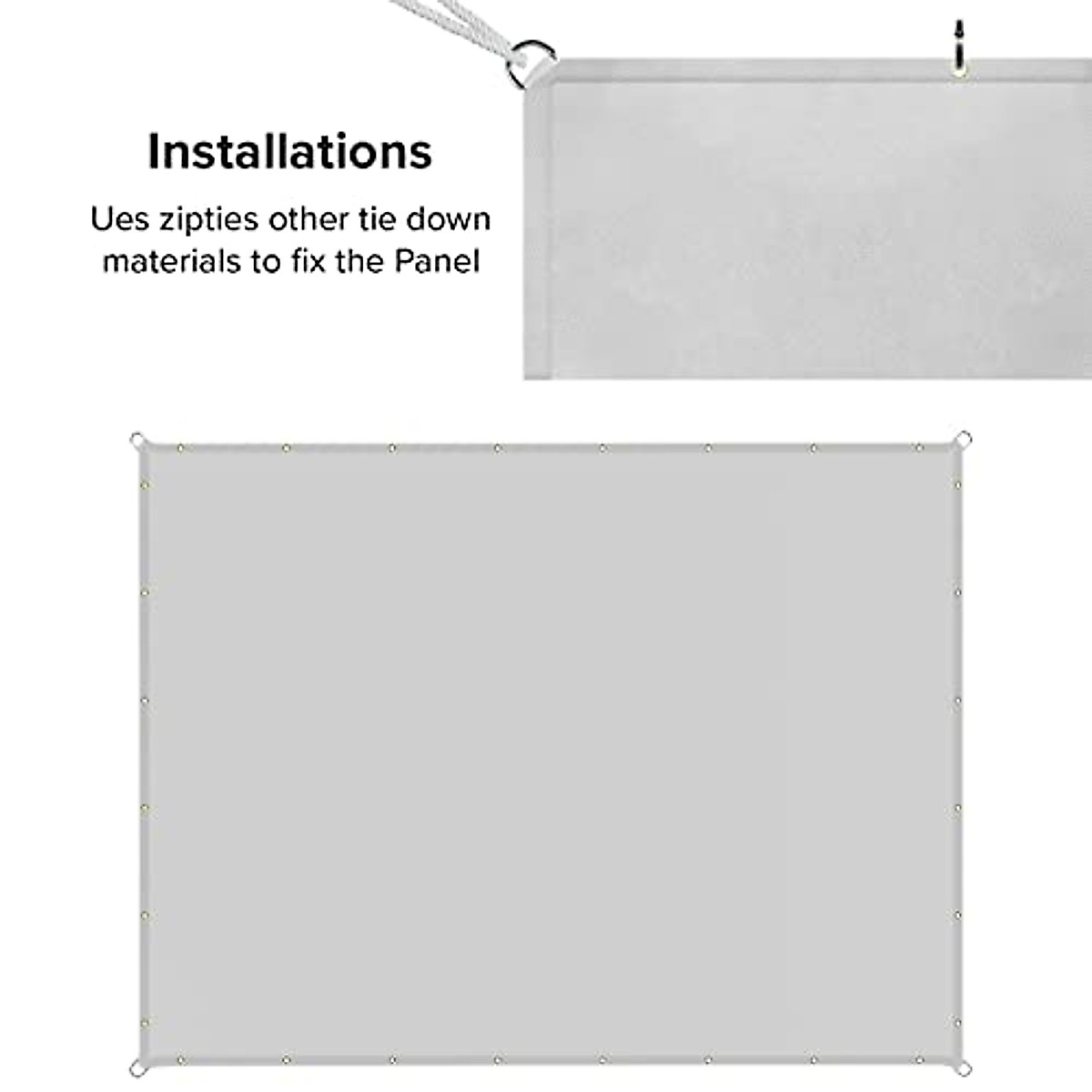 INFRANGE Waterproof Light Gray 3' x 15' Sun Shade Sail Pergola Replacement Straight Edge with Grommets, 95% UV Blockage UV & Water Resistant, for Outdoor Patio Garden Carport - Customized