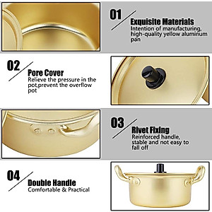 Korean Noodle Pot Hot Shin Ramyun Aluminum 6.3"(16cm) + SoltreeBundle Natural Bamboo Chopstick (1 Pairs)