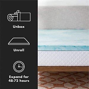The Best Foam 2 Inch Twin Mattress Topper | Cooling Gel Swirl Visco Memory Foam for Soothing Support | Made & Assembled 100% in The USA | CertiPUR-US Certified | Twin Mattress Pad (Coverless)