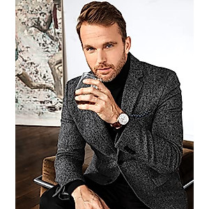 Stuhrling Original Mens Quartz Chronograph Dress Watch - Stainless Steel Case and Leather Band - Analog Dial with Date GR1-Q Mens Watches Collection