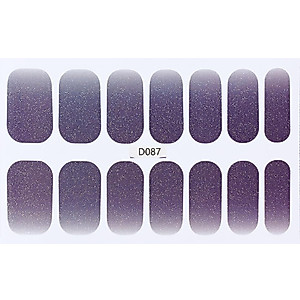 112 Pieces Thin Semi-Cured Gel Nail Strips Solid Full Wrap Nail Polish Strips Sticker Gradient Glitter Self Adhesive DIY Art Decals Strips for Women Girls DIY Craft Decoration Tips（8 Sheets）.