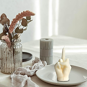NIMONA Middle Finger Scented Candle, 2 Pcs Apartment Home Decor Aesthetic Soy Wax Hand Gesture Cute Candles, Desk Sculpture Decorations Gift for House, Bedroom and Home Room.