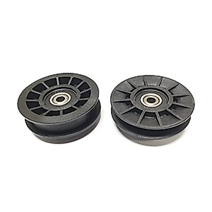 Set of 2 Drive Pulleys Compatible with V-Idler for Poulan Husqvarna Craftsman 532194326 194326, Flat Idler 532194327 194327. Also Compatible with Snapper V-Idler 70-5079, Flat Idler 70-5080