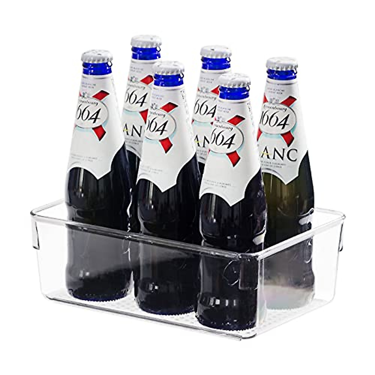 Ettori Clear Plastic Storage Bins 2 Pack Bin Storage Organizer for Refrigerator, Cabinet,Food Pantry,Kitchen and Bathroom Organization