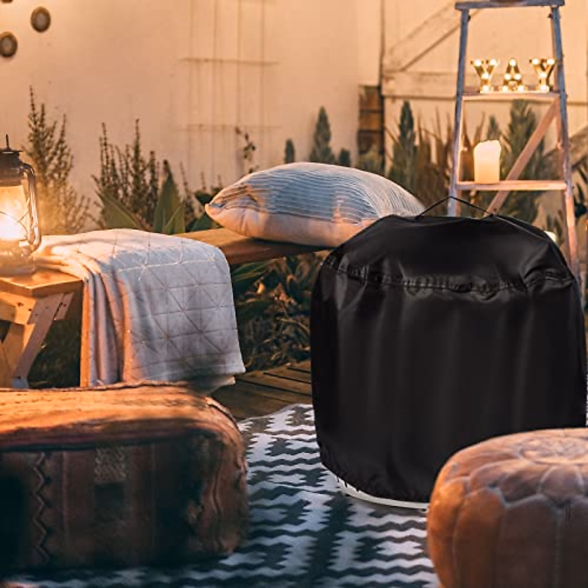 Hohong 22 Inch Fire Pit Cover Round, Pan Stove Firepit Cover Outdoor Fire Pit Cover for EAST OAK Smokeless Firepit All Season Protection Waterproof Dustproof - 22"Dia x 14.5"H