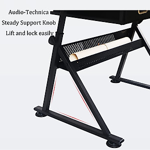EESHHA Drawing Table Adjustable Height Drafting Desk/Tiltable Glass Tabletop Drawing Table with 2 Storage Drawers and One Side, for Reading, Writing Art Craft W/Stool, 90 * 60 * 78-93CM