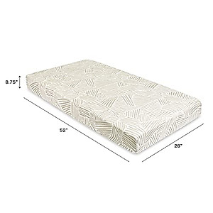 Babyletto 100% Organic Cotton Crib Sheet, GOTS-Certified, Fitted 360°, Ultra-Soft and Breathable Muslin - Oat Stripe