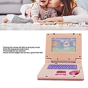 RiToEasysports Kids Learning Laptop, Plastic High Simulation Educational Toddler Learning Computer Toy with Mouse (Purple Retractable Mouse) Electronic Toy