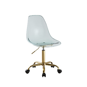 Urban Shop Acrylic Rolling Desk Chair, Mint 21.25D x 19.68W x 34H Inch