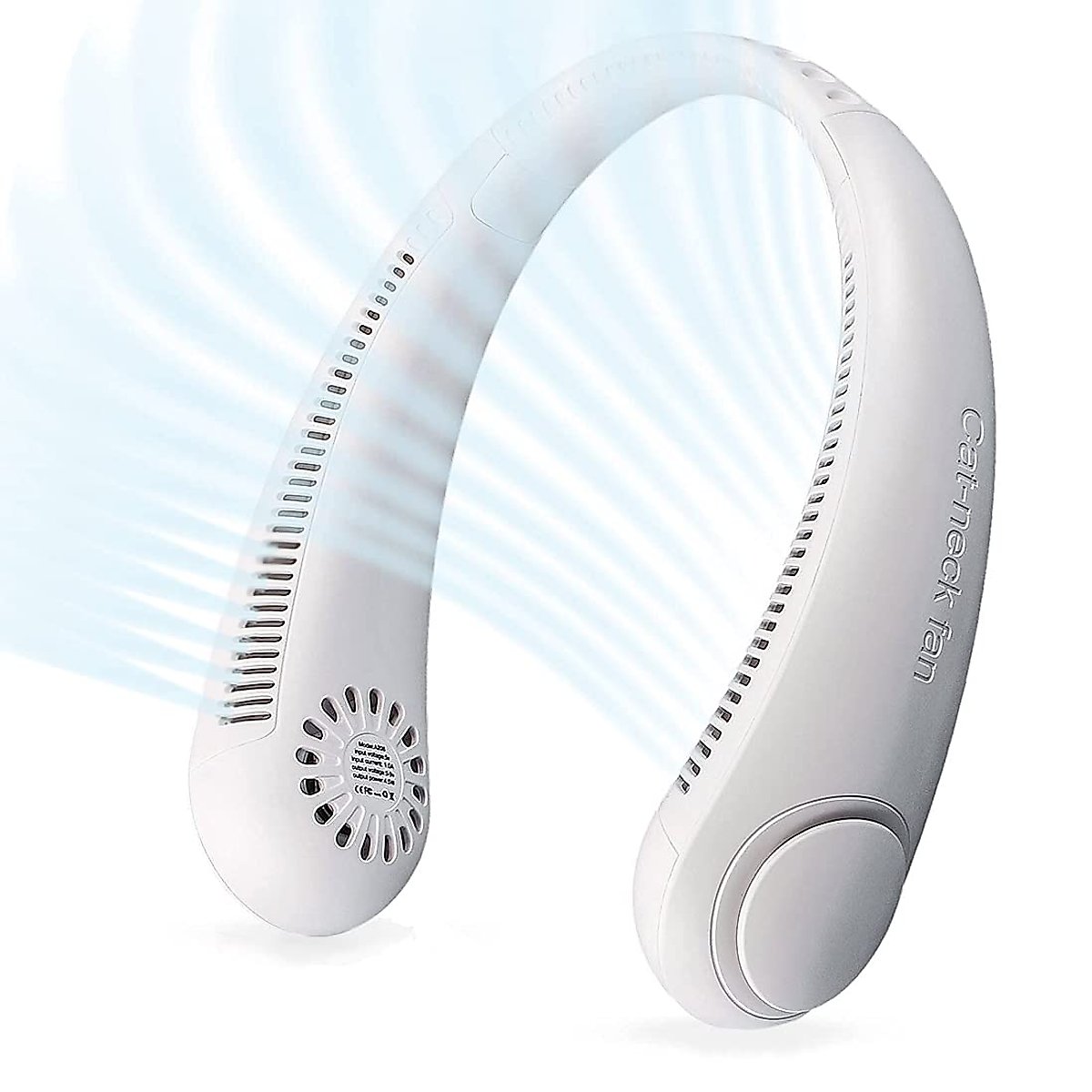 Portable Air Conditioner Neck Fan，Personal Air Cooler Hanging，4000mAh Wearable Fans，Mini，USB Rechargeable，Headphone Design，3 Speeds Silent for traveling，camping，partying，cycling， hiking，running，etc.