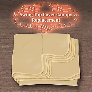 YardGrow 77''x43'' Swing Canopy Replacement Cover Patio Swing Replacement Canopy Top Cover Garden Outdoor, Canopy ONLY (Beige)