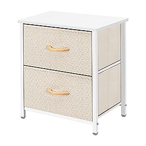 AZL1 Life Concept Storage Dresser Furniture Organizer Unit with 2 Drawers for Bedroom, Hallway, Entryway and Closets, Ivory, 17.7x19.7 inches