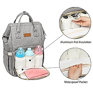 OUSIJOJO Diaper Bag Backpack Diaper Bags for Baby Girl Boy Baby Diaper Changing Backpacks Maternity Diaper Bags Mommy Nappy Bag,Gray