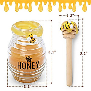 Nefelibata Faux Honey Pot with Bees and Dippers, Bumble Bee Tiered Tray Decor, Drippy Honey Pot, Fake Honey Jar Table Centerpieces, Spring Summer Decor