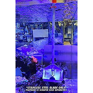 FL!PPER Platinum Aquarium Scraper Stainless Steel Replacement Blade for Fish Tank Cleaning - Replacement Stainless Steel Blade for Glass Tanks - Aquarium Cleaner Blade Card