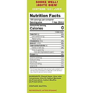 Lucy’s Family Owned - 100% Lime Juice, 32 oz. Bottle (Pack of 2)