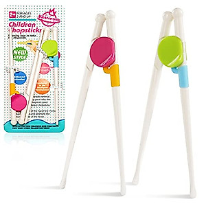 Kidsfantasy 4 Pairs Kid Chopsticks, Training Chopsticks Set Learning Chopstick Detachable for Beginners Children Dishwasher Safe