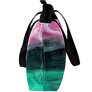 Women's Large Size Canvas Shoulder Bag Hobo Crossbody Handbag Casual Tote, Oil Painting Pink Cloud Flamingo