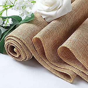 6 Pcs Burlap Table Runner Rustic Linen Table Runner Farmhouse Table Decor Burlap Woven Fabric Burlap Fabric Placemat Rustic Long Roll Wedding Home Decor for Coffee Table Christmas, 11.8 x 70.9 Inch